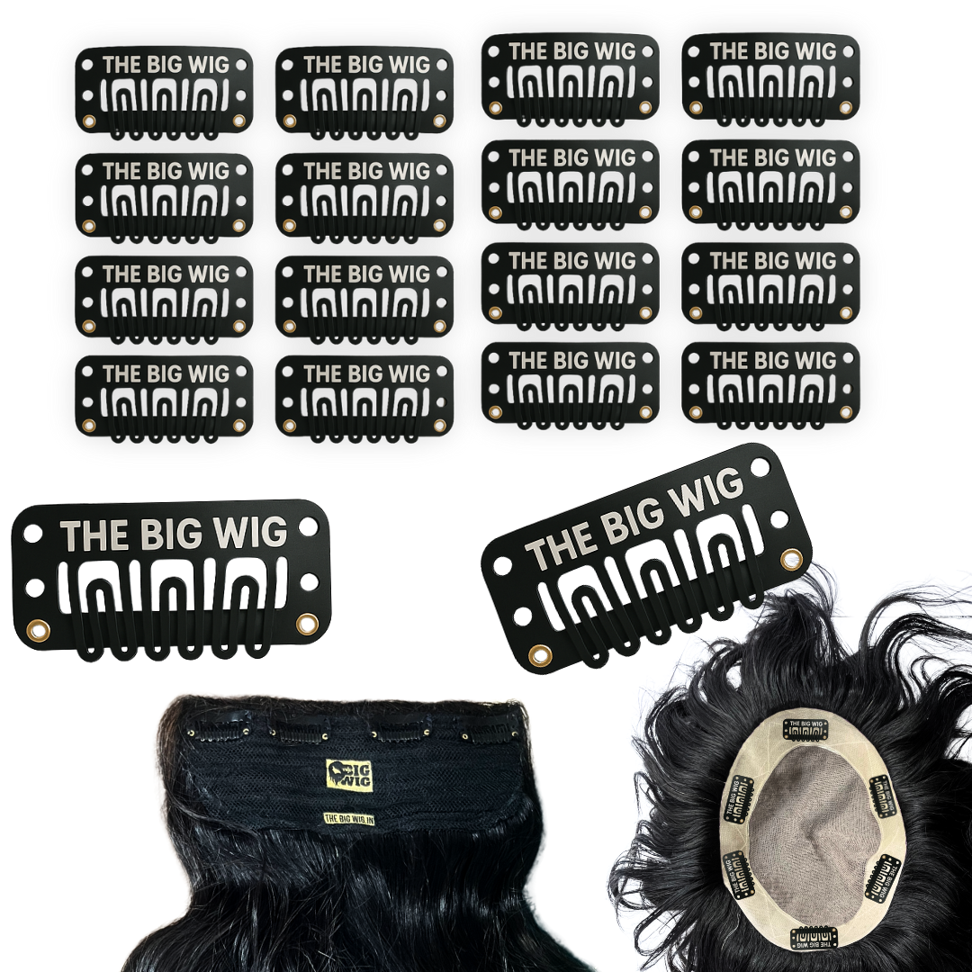Hair Patch Clips for Wigs, Extensions & Toppers | 12 Pcs Black Set ...